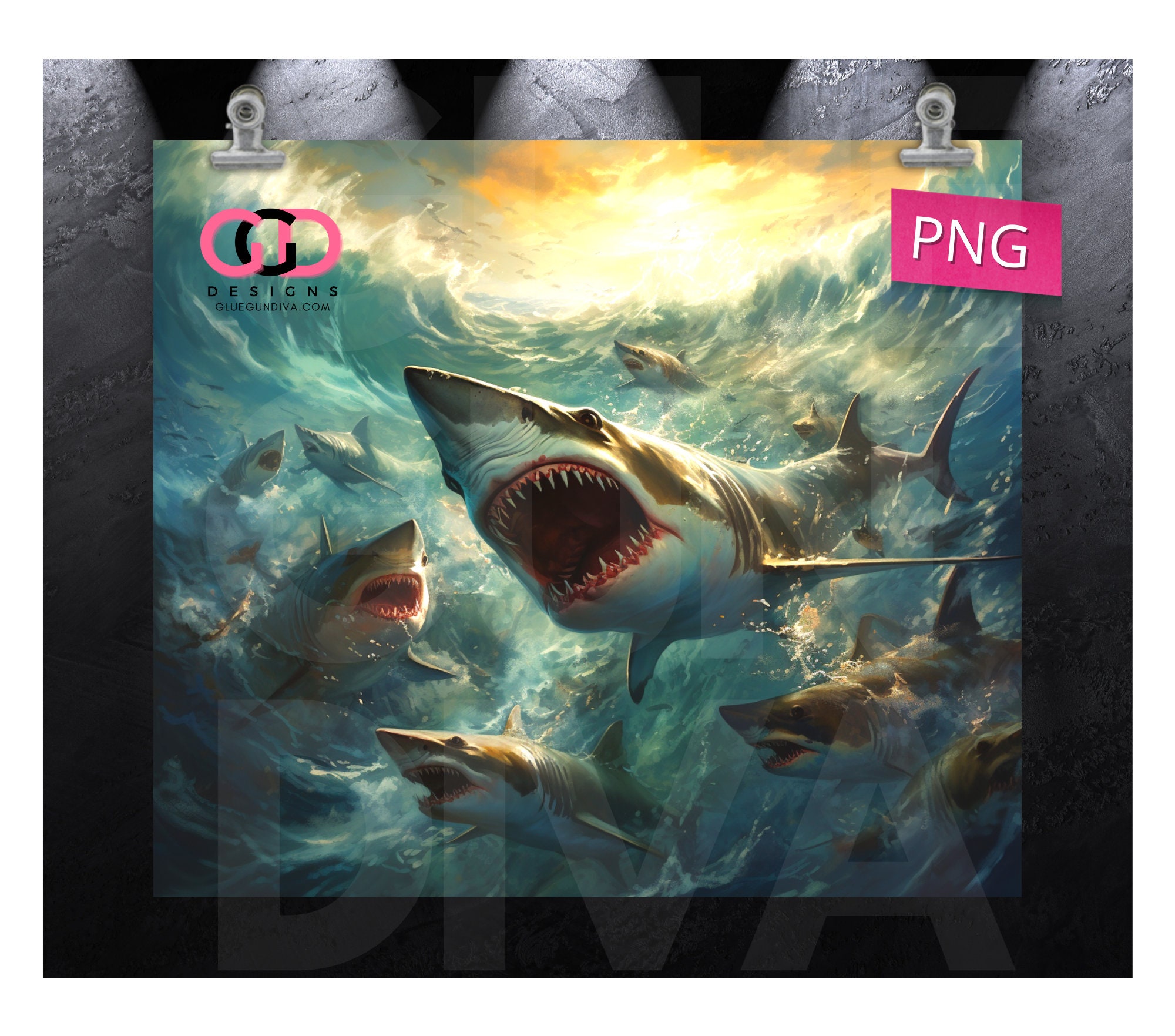 Shark Swim, Shark Week, Ocean, Fish, Sublimation Image | WRAP for ...