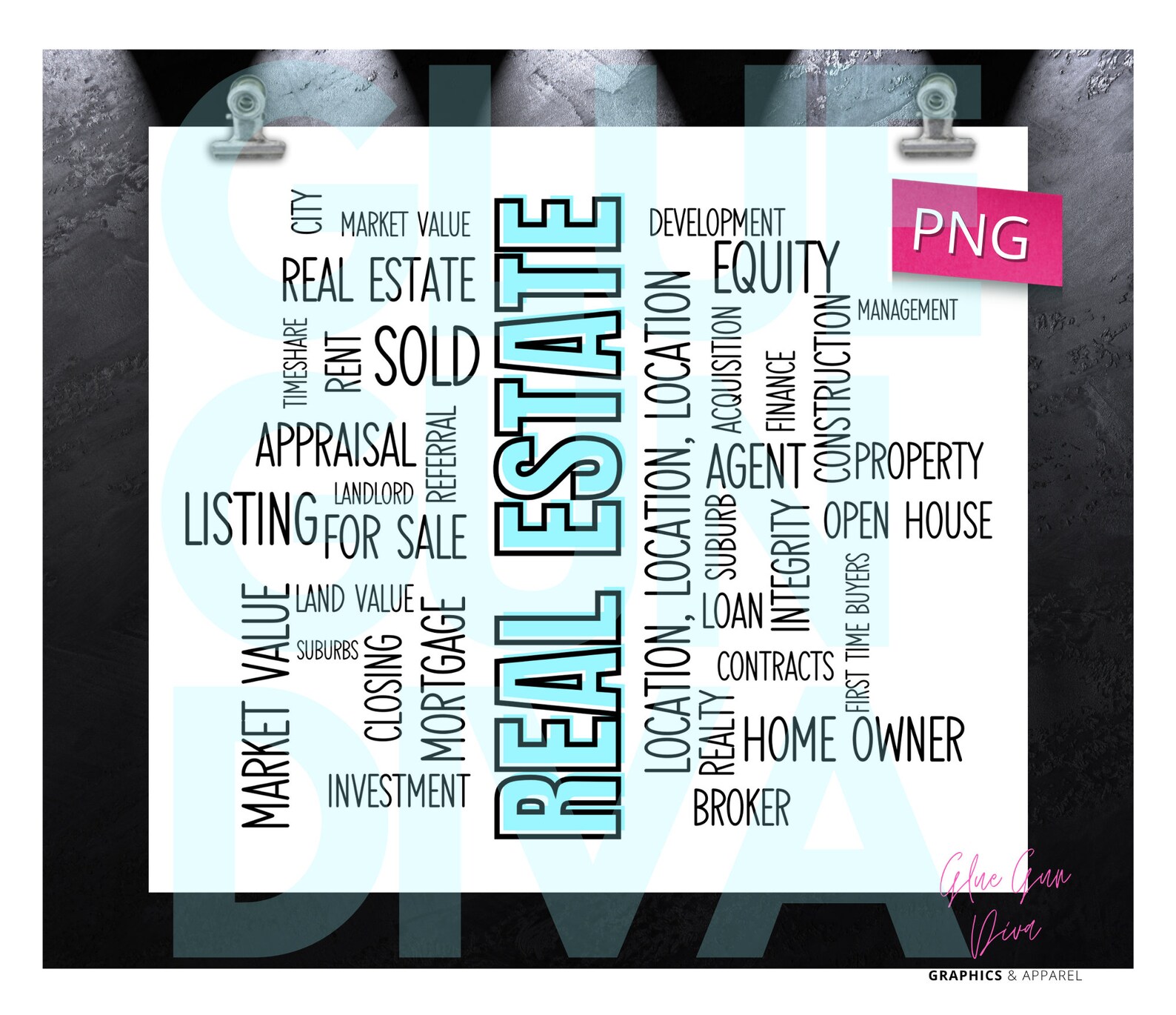 REAL ESTATE Agent Realtor Word Cloud WRAP for Skinny 20 0z - Etsy