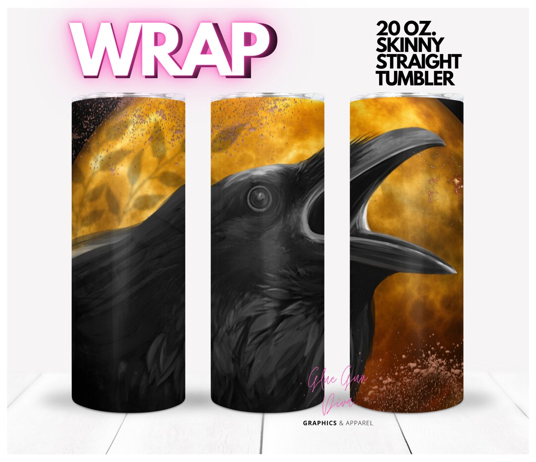 THE CROW, Bird, Full Moon, Halloween | WRAP for Skinny 20 0z Straight ...