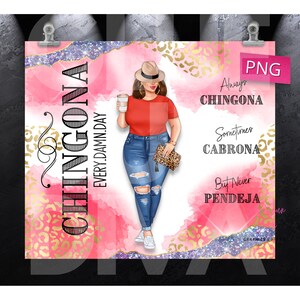 Purple and Red CHINGONA Woman With Hat, Sometimes Cabrona, but Never ...