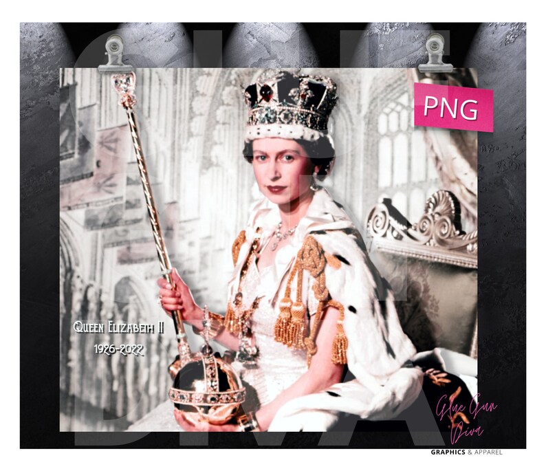 QUEEN ELIZABETH Sitting Crown Commemorative Cup Image | WRAP for Skinny ...
