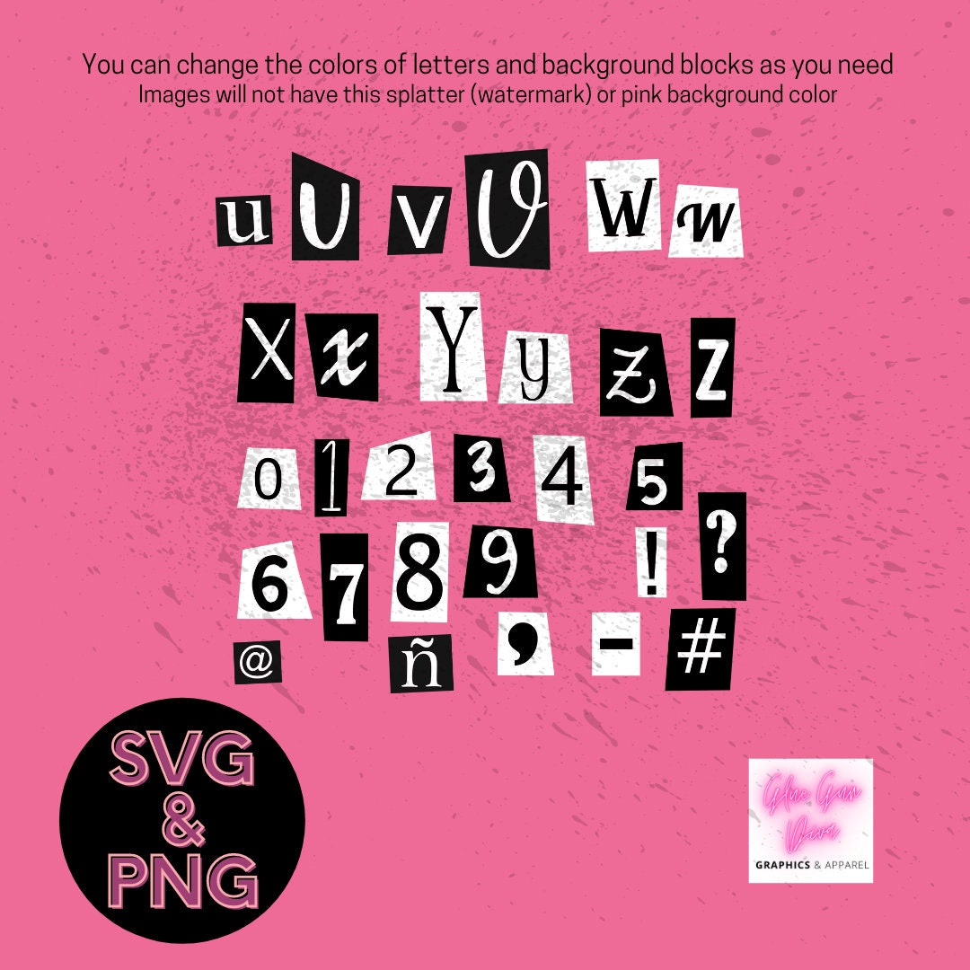 BURN BOOK Inspired Alphabet RANSOM Style Letters Shapes and - Etsy Canada