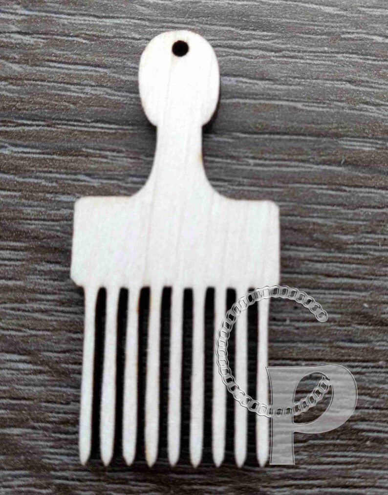 10 plain wooden Afro pick natural hair shapes jewelry earrings | Etsy