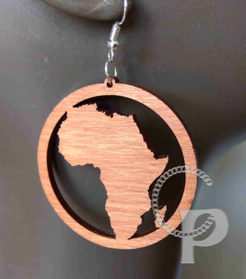 3 Pairs of Earrings Wooden Africa Map Hoop in a Choice of - Etsy