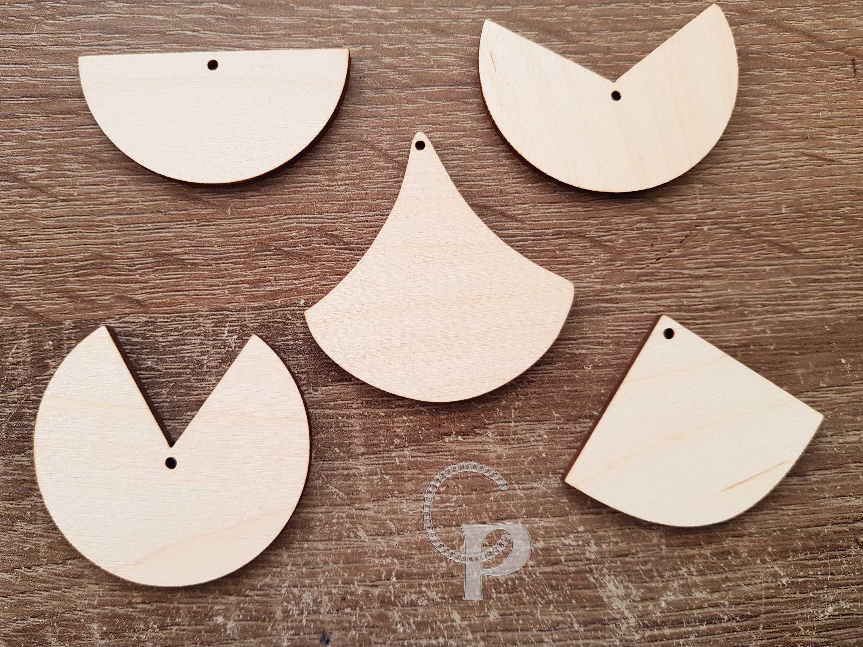 10 x plain birch wooden shapes for jewelry earrings making | Etsy
