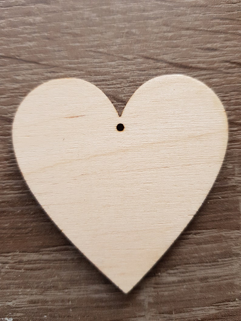 10 X Plain Birch Wooden Shapes for Jewelry Earrings Making Hearts Laser ...
