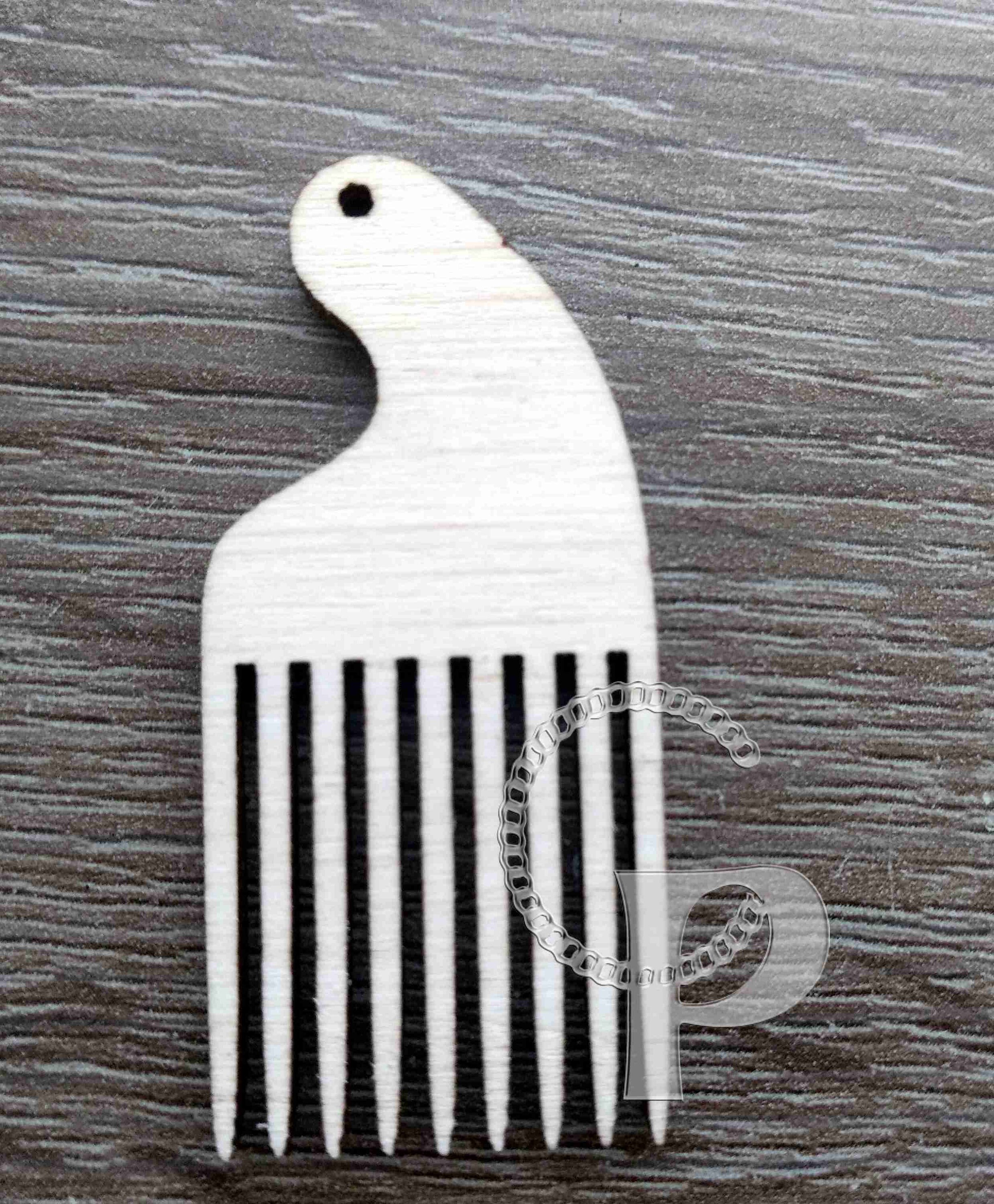 10 Plain Wooden Afro Pick Natural Hair Shapes Jewelry Earrings Making ...