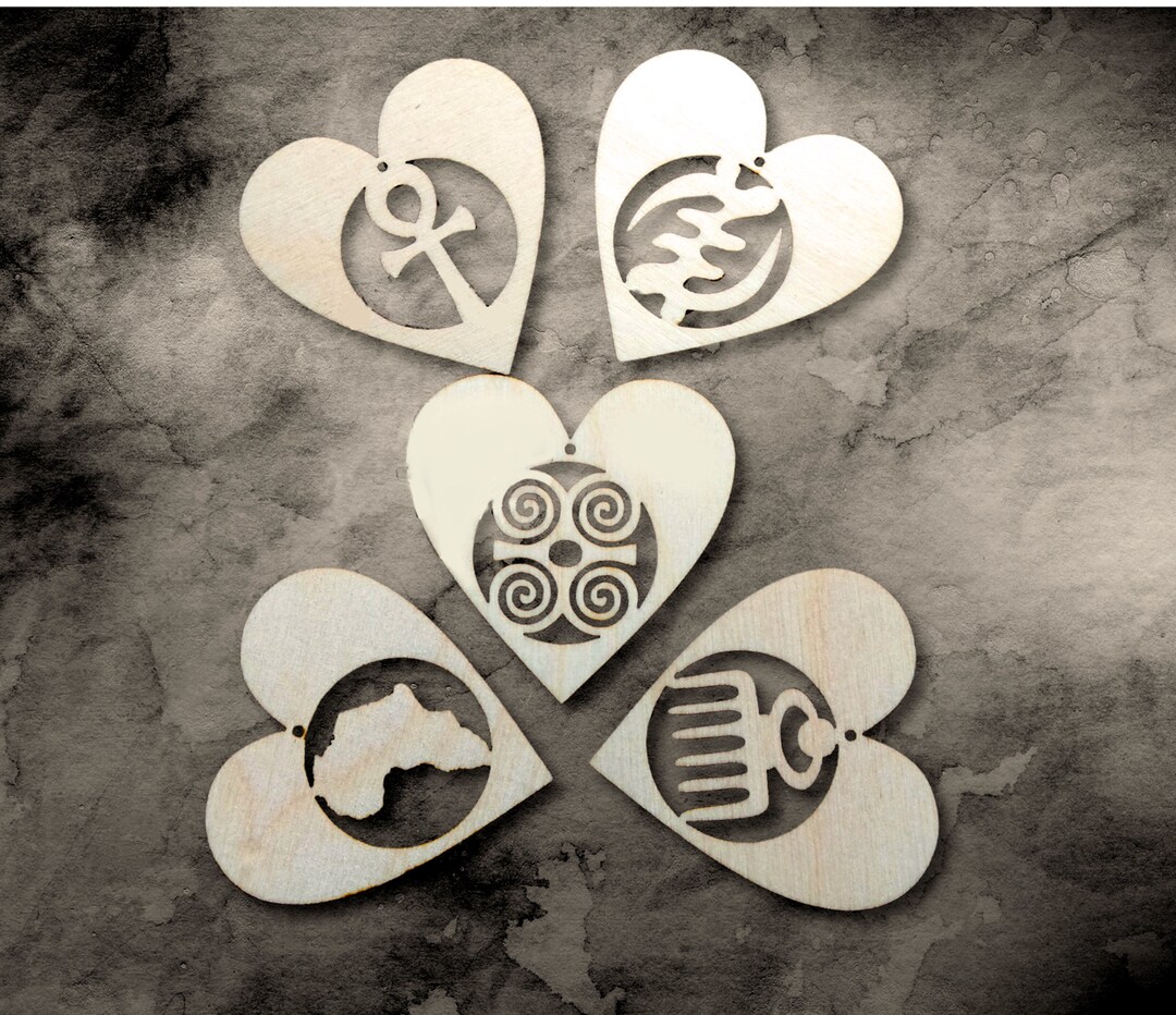 10 X Plain Birch Wooden Heart Africa Shapes for Jewelry Earrings Making ...