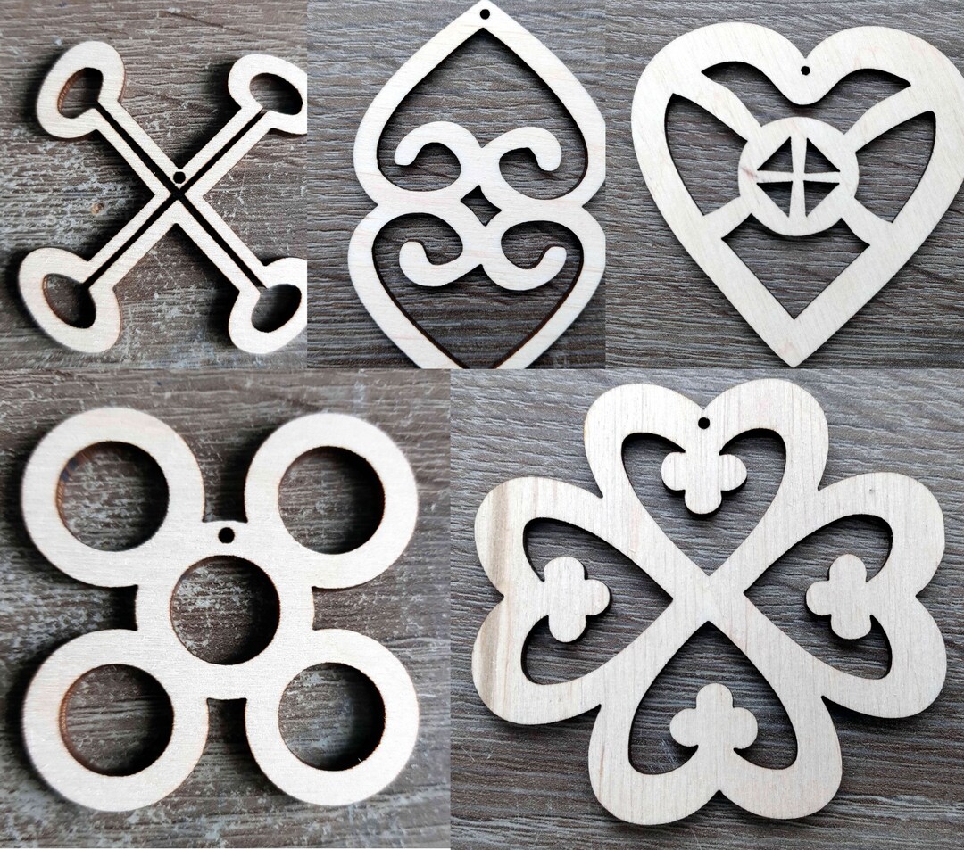 10 Wooden Adinkra Blank Shapes for Jewelry Diy Earrings Making - Etsy