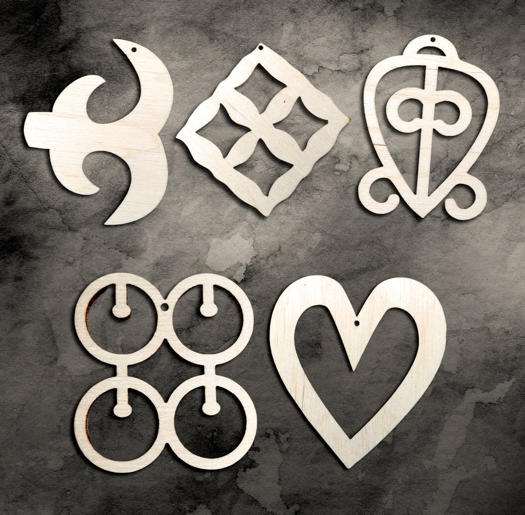 10 Wooden Adinkra Blank Shapes for Jewelry Diy Earrings Making Laser ...