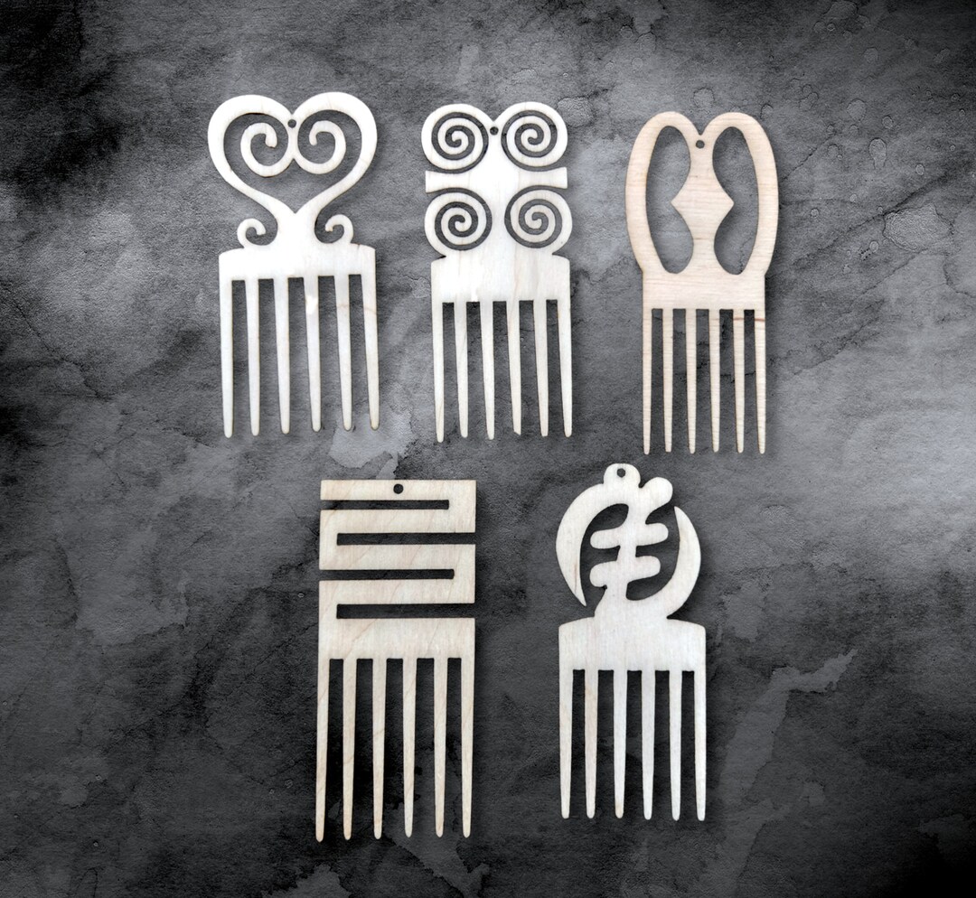 10 Plain Wooden Afro Pick Natural Hair Adinkra Pick Jewelry Earrings ...