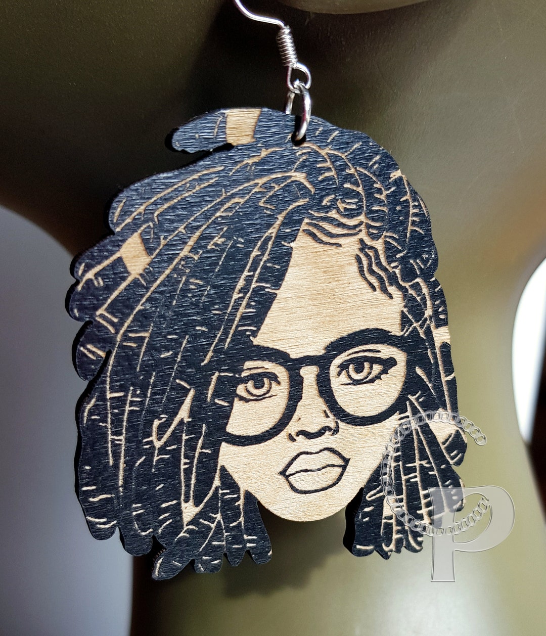 African Earrings for Woman Wooden and Double Sided Afrocentric Jewelry ...