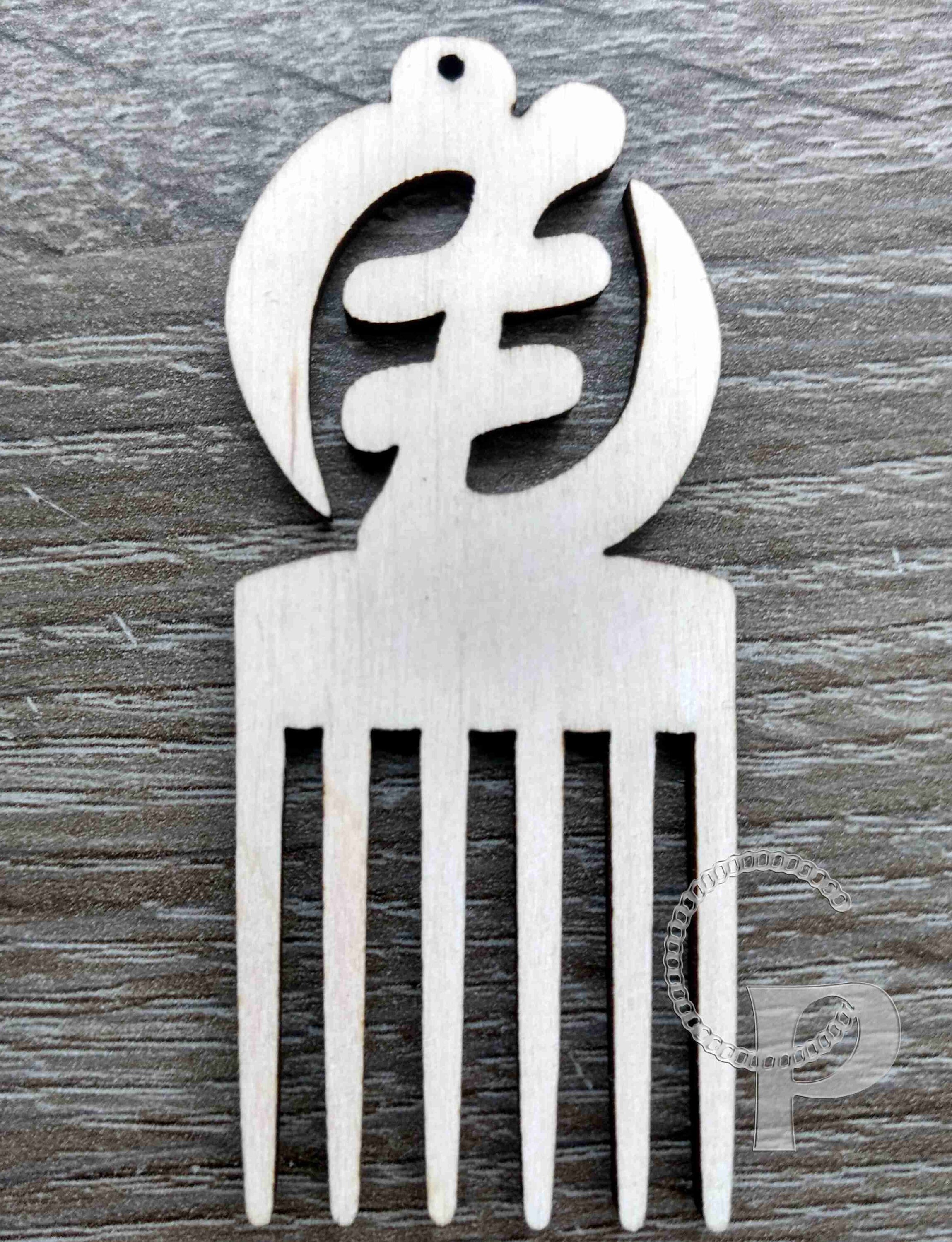 10 Plain Wooden Afro Pick Natural Hair Adinkra Pick Jewelry Earrings ...