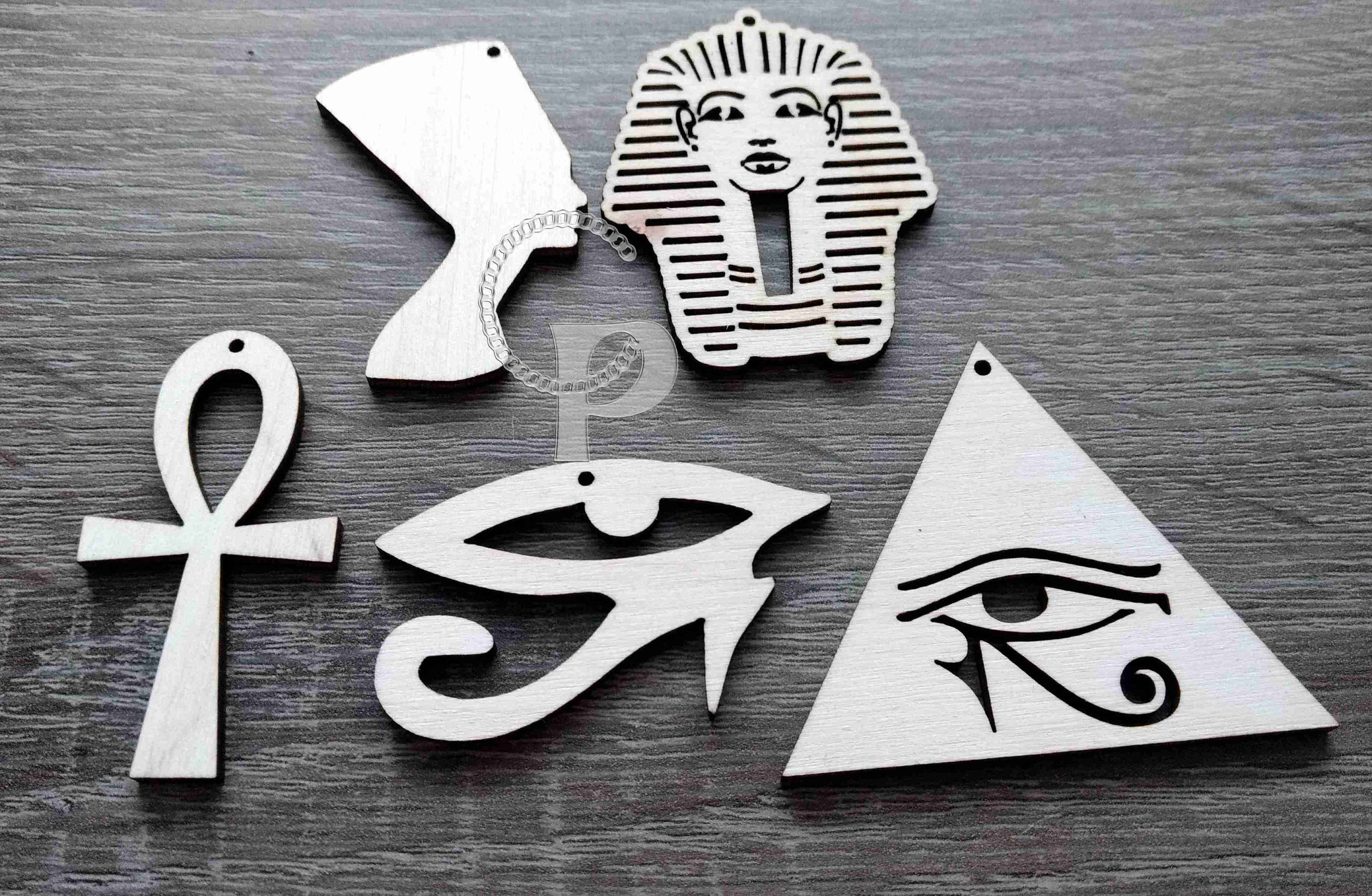 10 plain wooden traditional Egyptian shapes Nefertiti ANKH Eye | Etsy