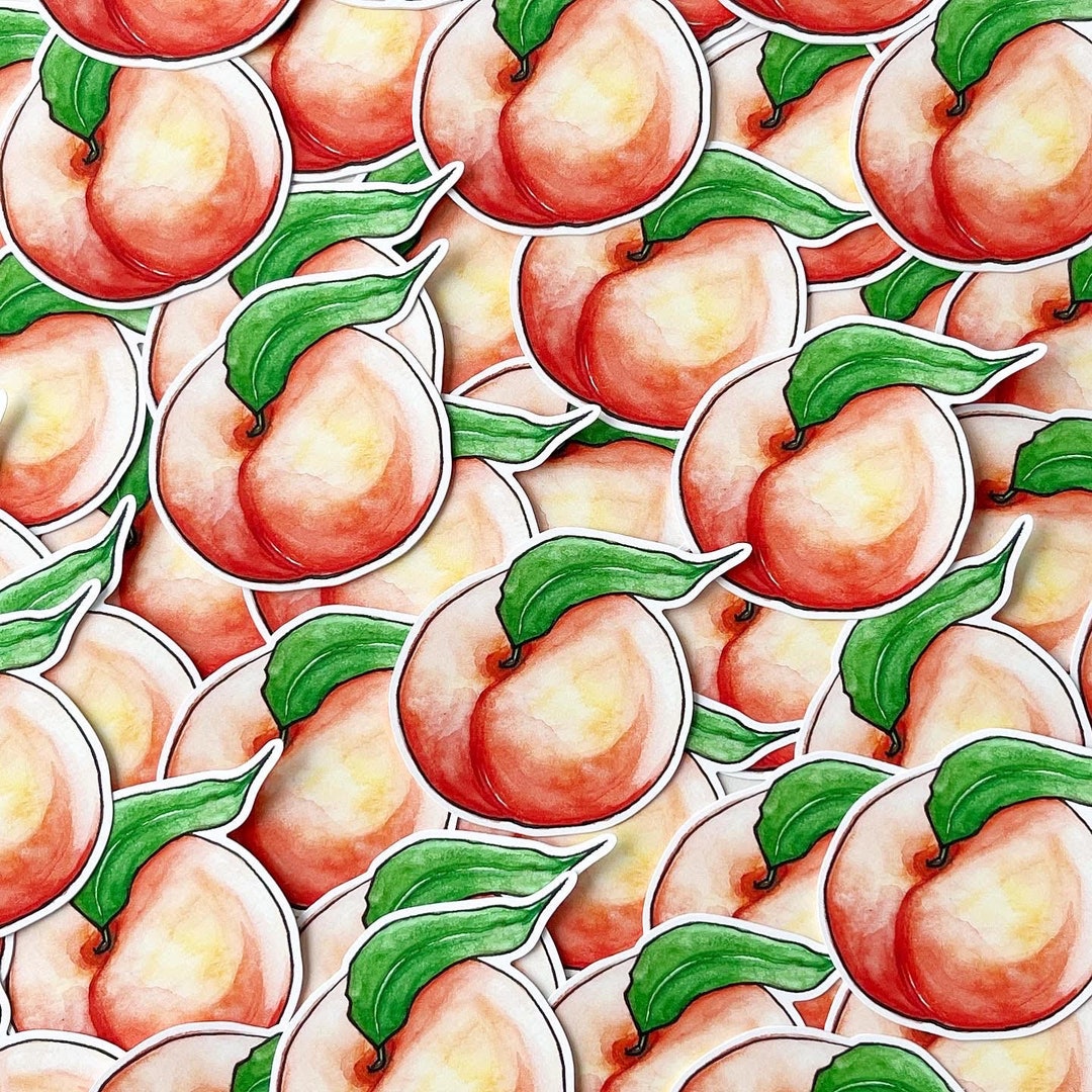 New! Peachy Sticker, Die-cut Vinyl Sticker - Etsy