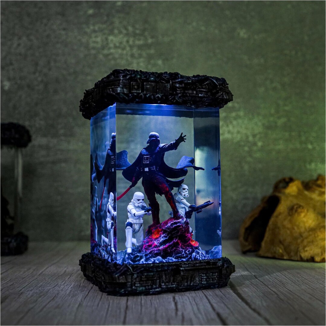 Diorama Darth Va.der Epoxy Lamp Star W.ar Night Light Custom Home Decor ...