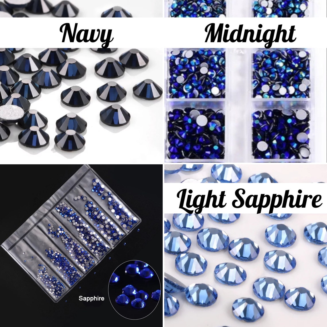 Multiple Size Diamond Premium Glass Rhinestone Kit High - Etsy