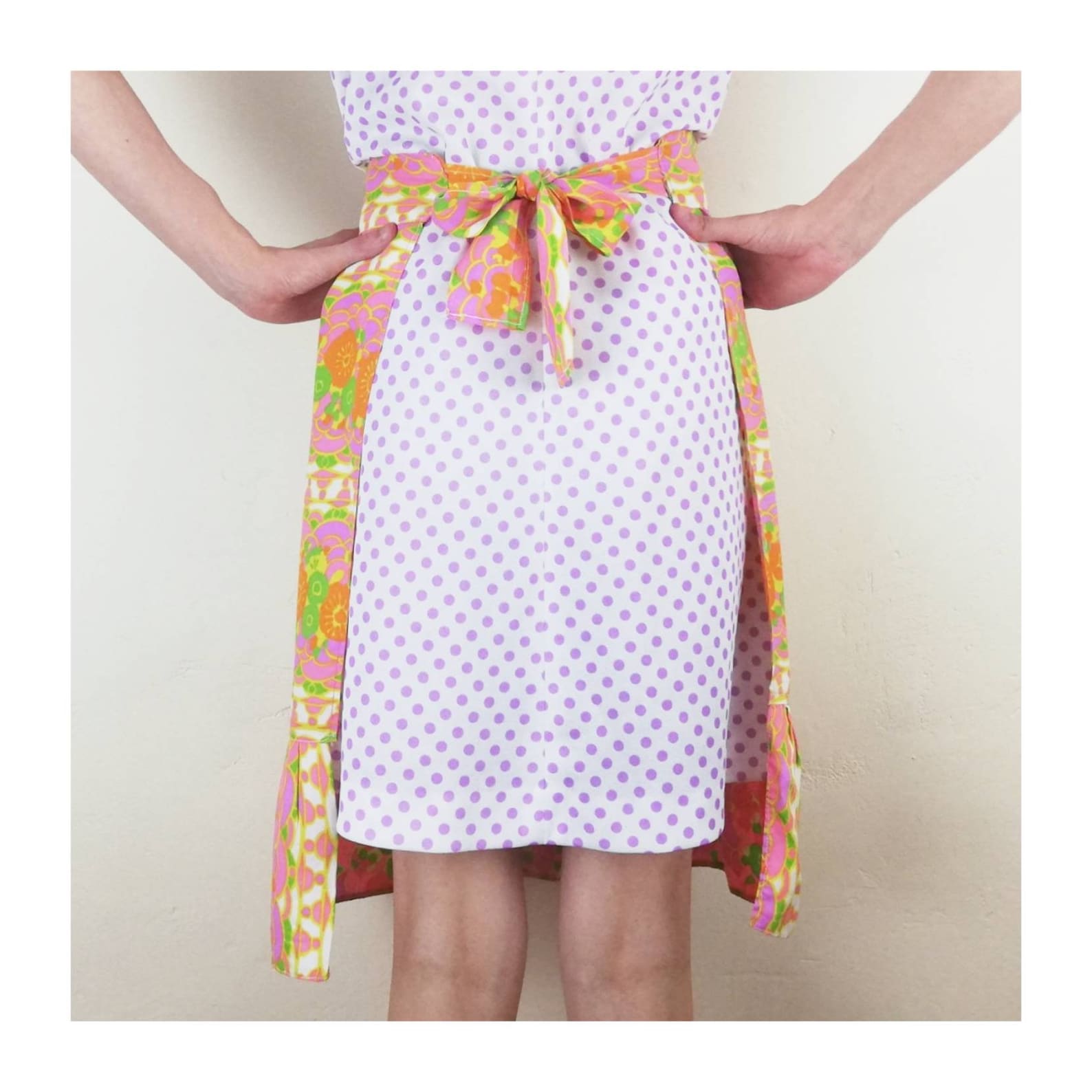 Vintage 60s Apron // 70s Floral Apron // Homemade Half Apron ...