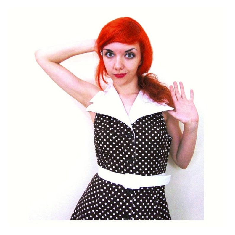 Vintage 80s Spotted Dress // Vintage Polka Dot Dress // 80s Does 50s ...