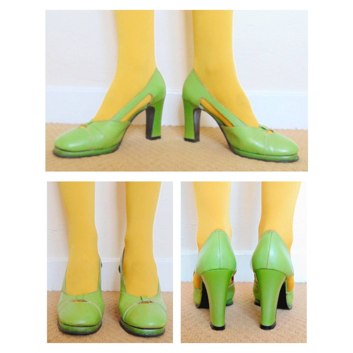 Vintage 70s Platform Shoes Chunky Heels High Heel Etsy Hong Kong