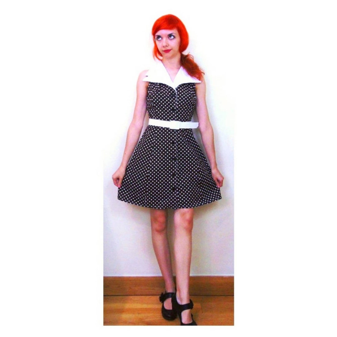 Vintage 80s Spotted Dress // Vintage Polka Dot Dress // 80s Does 50s ...