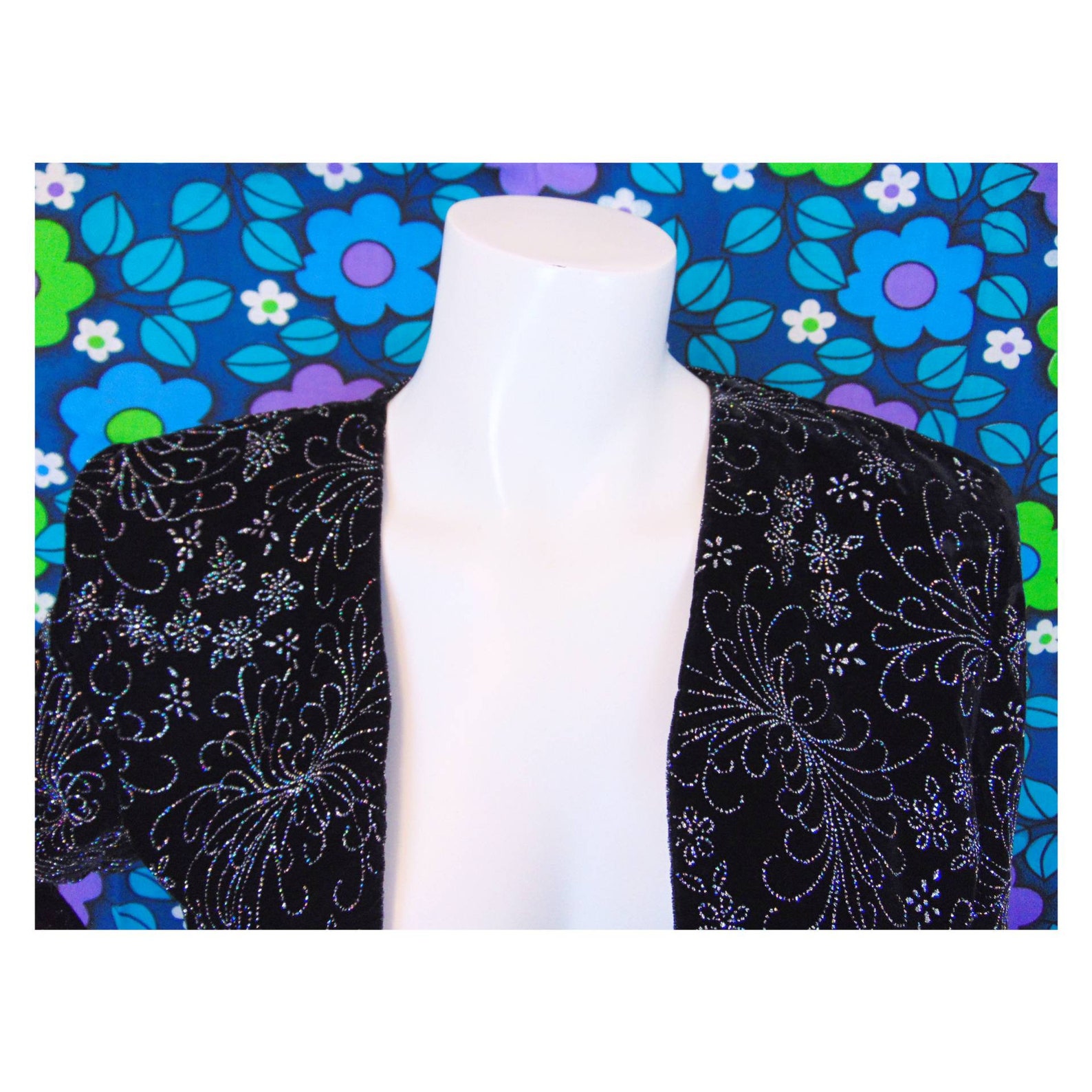 Vintage 80s Cropped Jacket // Disco Bolero // Glam Rock // - Etsy UK