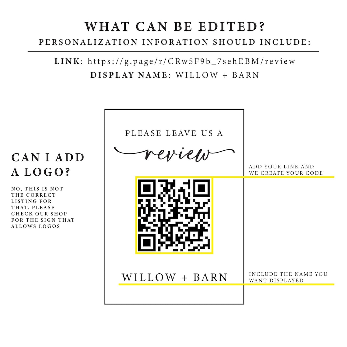 Personalized Business Leave a Review QR Code Sign Google - Etsy Australia