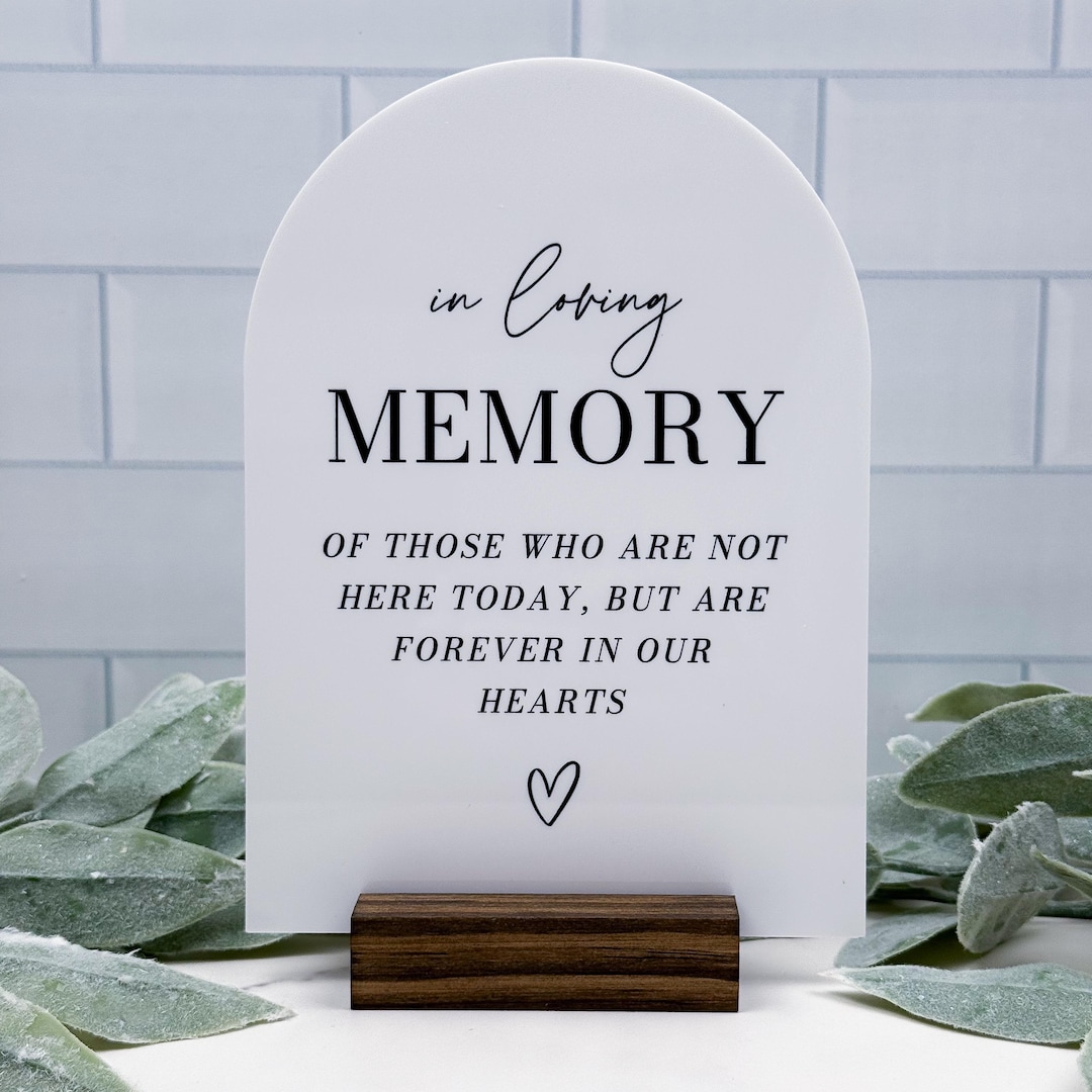 In Loving Memory Modern Minimalist Arch Wedding Family Memorial Sign ...