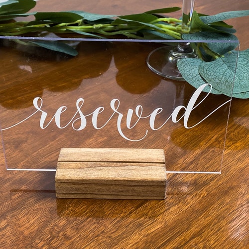 Custom Reserved Acrylic Wedding Sign - Etsy