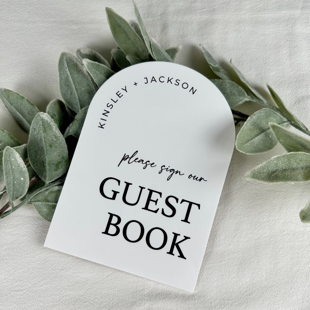 Guestbook Table Sign, Please Sign Our Guestbook Sign, Modern Acrylic ...