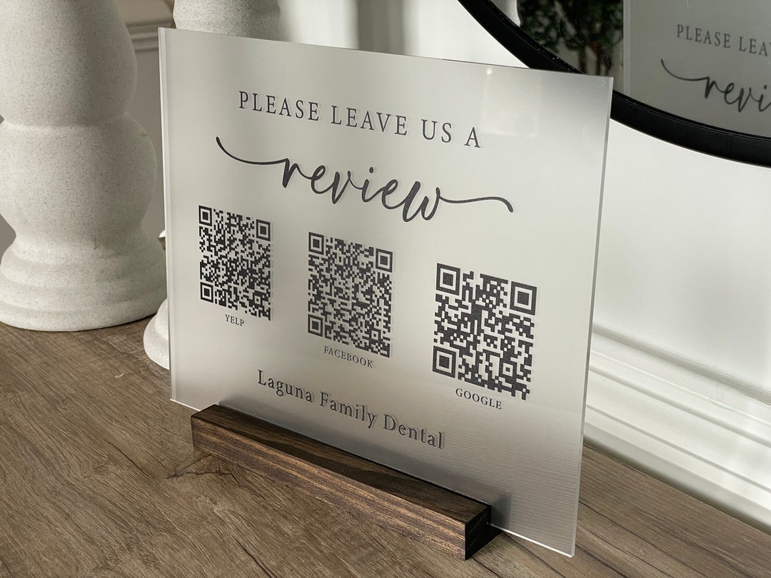 Personalized Business Leave a Review With 3 QR Codes, QR Code Sign ...