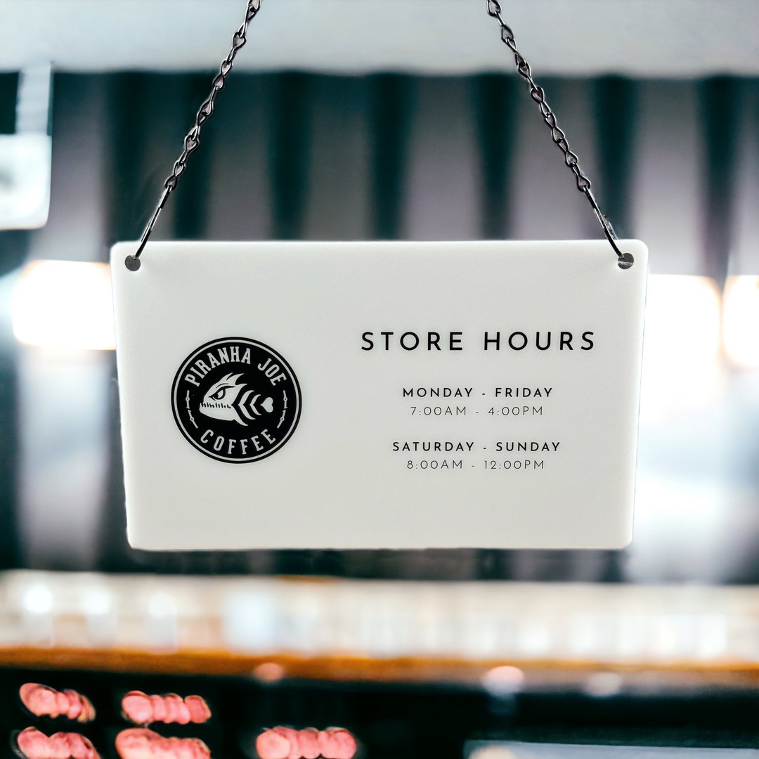 Store Hours Acrylic Sign With Logo, Custom Signage for Office or Home ...