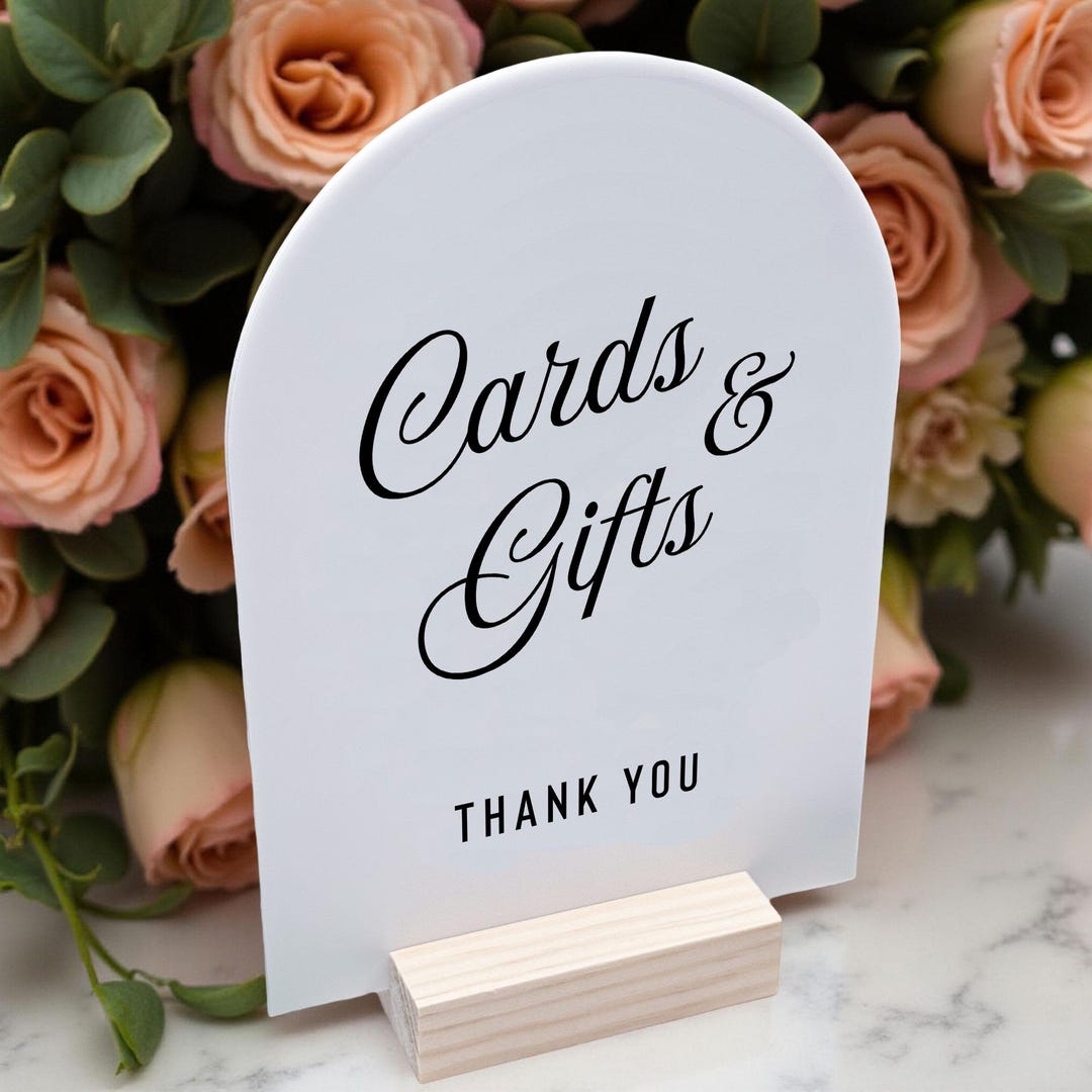 Cards & Gifts Elegant Arch Table Sign, Gift and Cards Sign, Modern ...