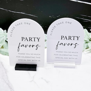 Party Favors Arch Table Sign, Party Favors Sign, Modern Script Acrylic ...