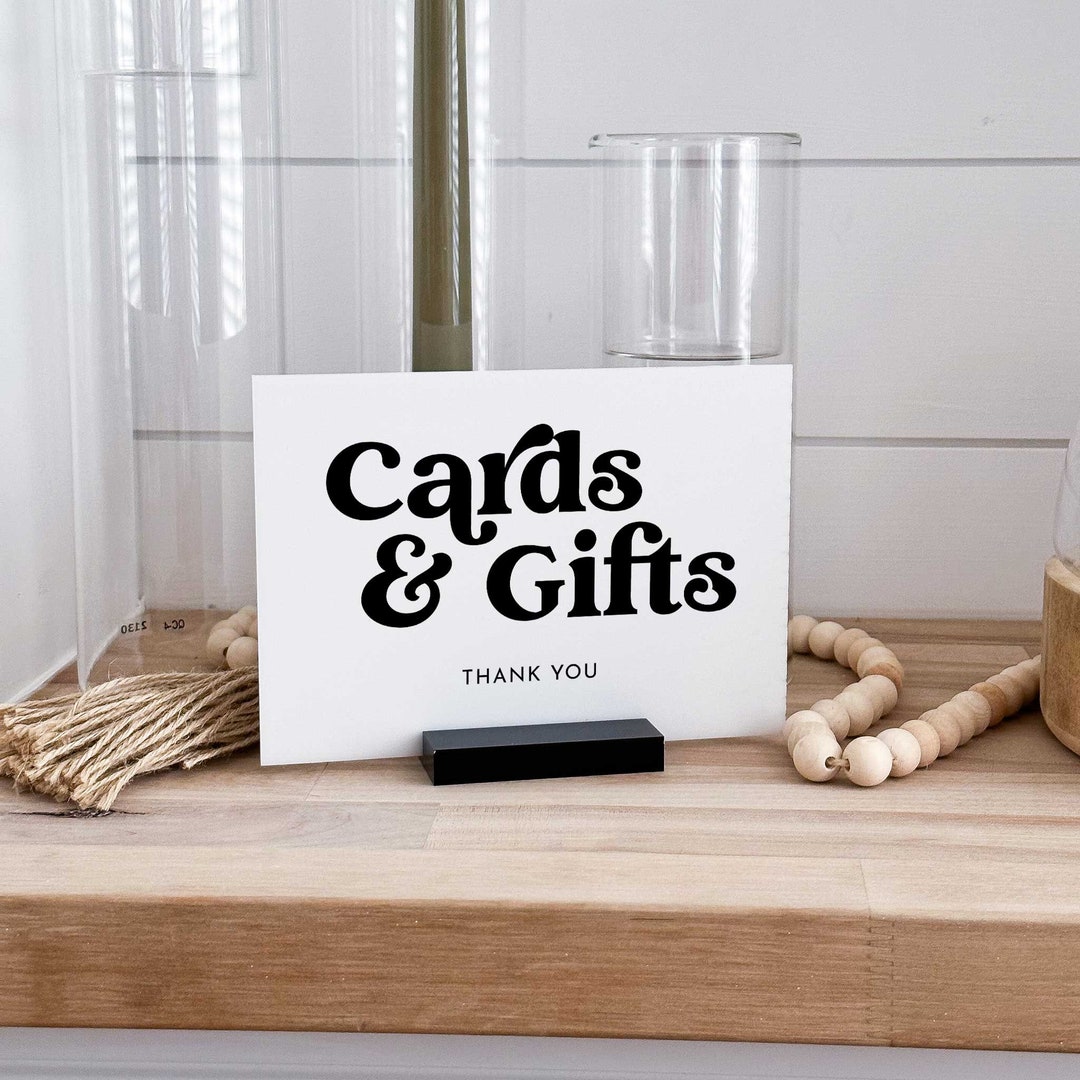 Cards & Gifts Table Sign, Gift and Cards Sign, Modern Acrylic Wedding ...