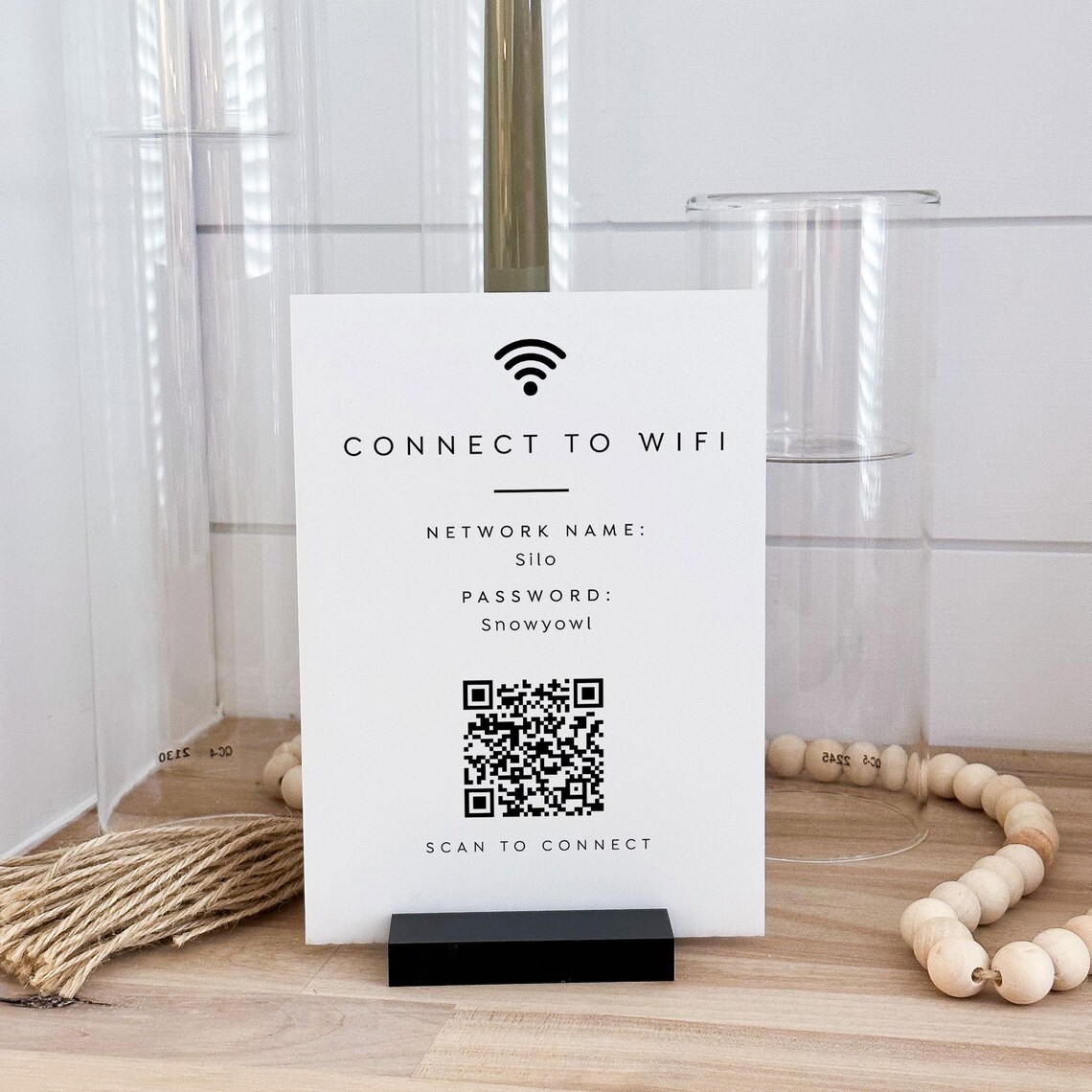 Acrylic Wifi Sign – Smartscan QR Code Password Display - Etsy