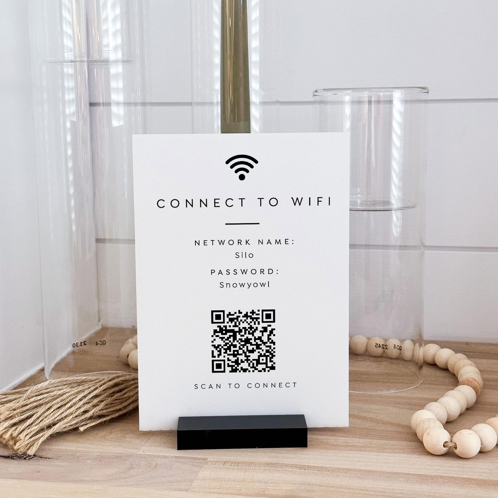 Acrylic Wifi Sign – Smartscan QR Code Password Display - Etsy
