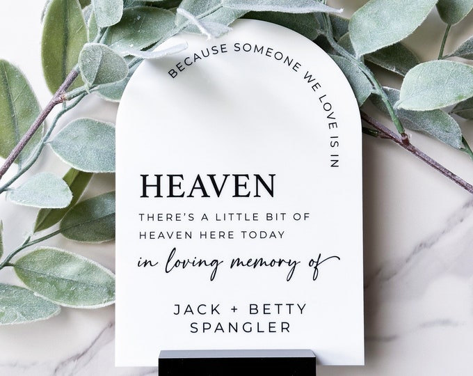In Loving Memory Arch Wedding Family Memorial Sign, Wedding Table Top ...