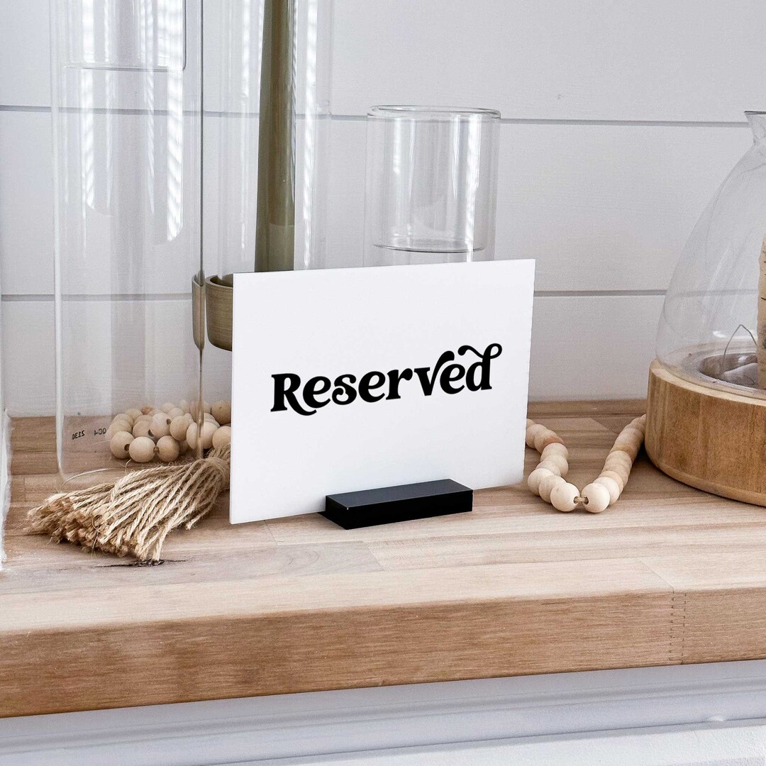 Reserved Table Sign, Acrylic Wedding Table Sign, Reserved Wedding Sign ...
