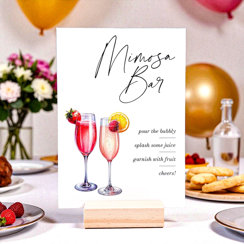 Mimosa Bar Sign; Wedding Shower, Bridal Shower, Baby Sprinkle, Birthday ...