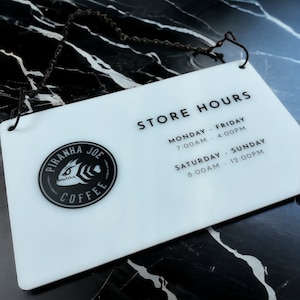 Store Hours Acrylic Sign With Logo, Custom Signage for Office or Home ...