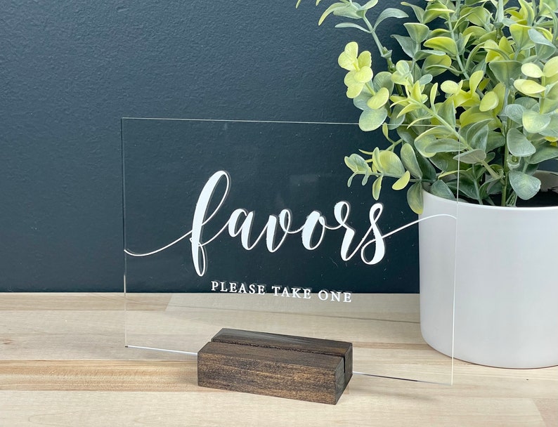Favors Sign, Acrylic Wedding Table Sign and Decor - Willow 018 - Etsy