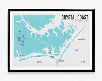 Crystal Coast Map | Etsy