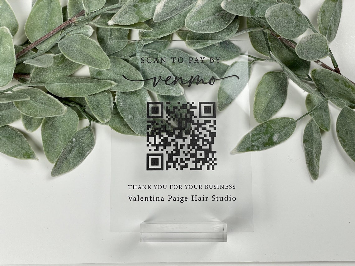 Personalized Venmo Sign, QR Code Sign, Scan to Pay Venmo QR Code Sign ...