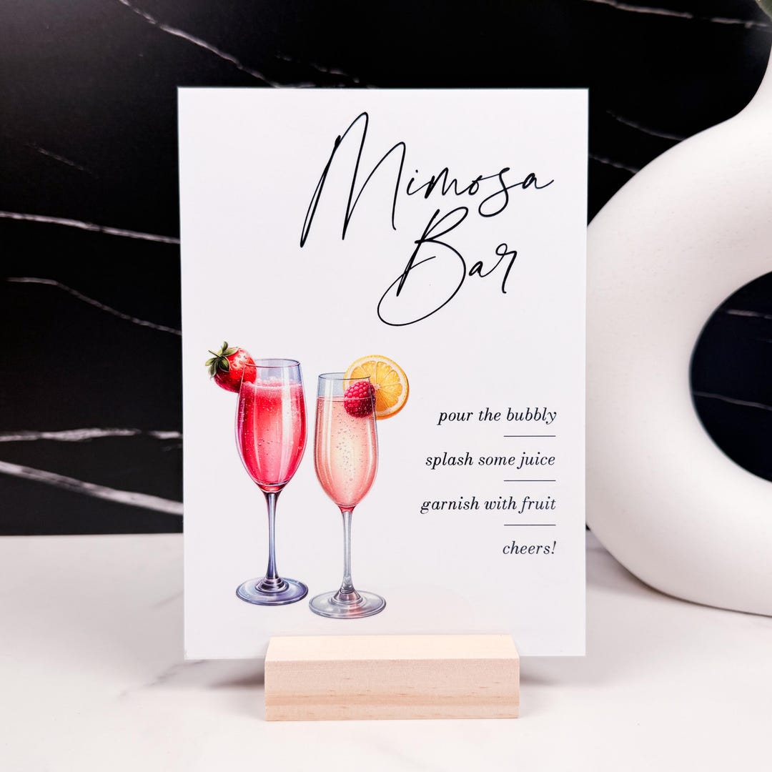 Mimosa Bar Sign; Wedding Shower, Bridal Shower, Baby Sprinkle, Birthday ...