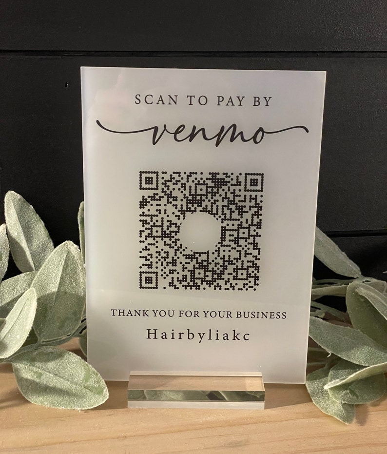 Personalized Venmo Sign, QR Code Sign, Scan to Pay Venmo QR Code Sign ...