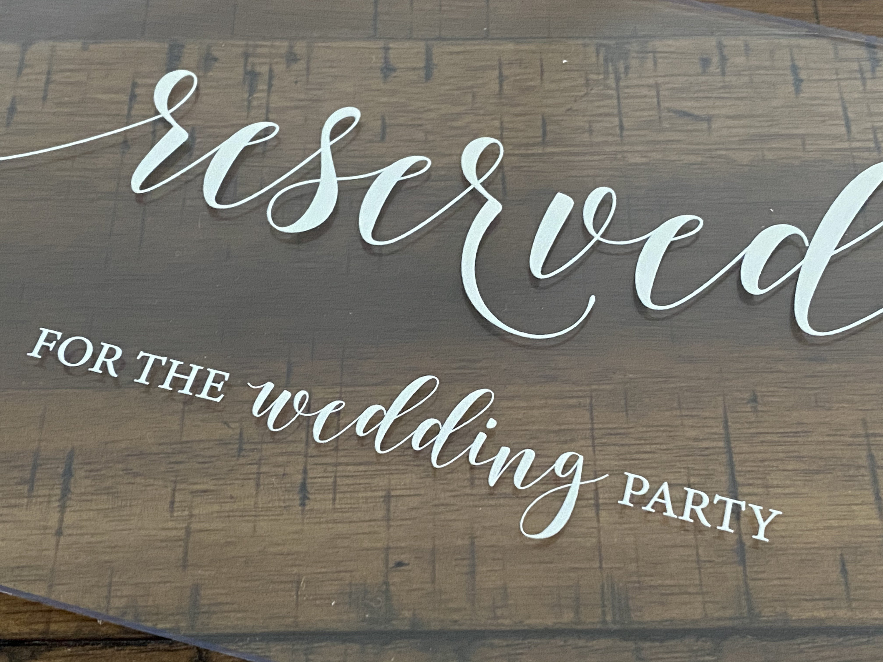 Reserved Wedding Party Table Sign Acrylic Wedding Table Sign | Etsy