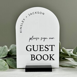 Guestbook Table Sign, Please Sign Our Guestbook Sign, Modern Acrylic ...