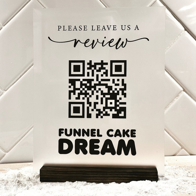 Personalized Business Social Media Sign With Logo, QR Code Sign - Etsy