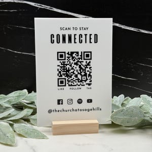 Custom Acrylic Business QR Code Sign, Scan to Pay, Social Media ...